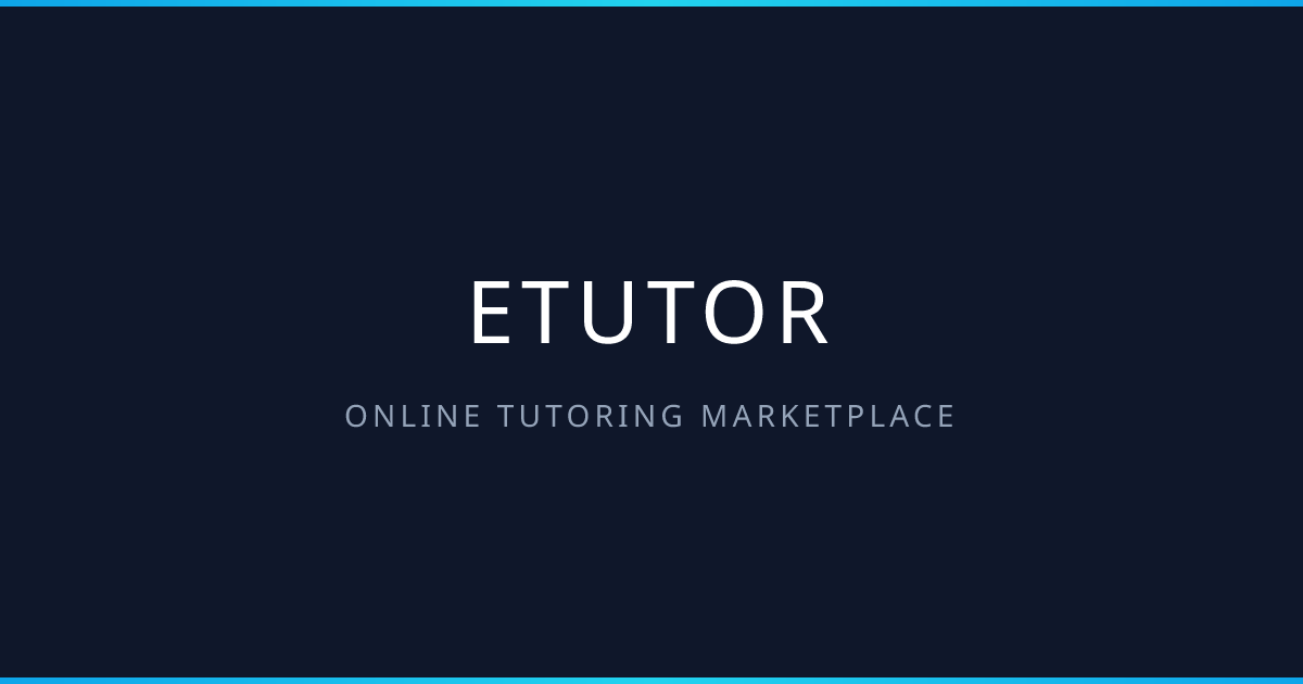 ETUTOR | Elite Online Tutoring + AI Adaptive Classroom